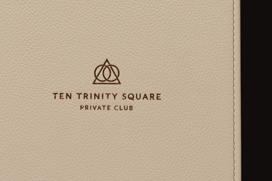 Ten Trinity Square Luxury Leather Menu Cover > Progress Packaging