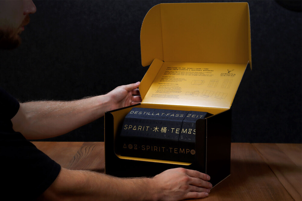 Whisky packaging for Gordon & MacPhail > Progress